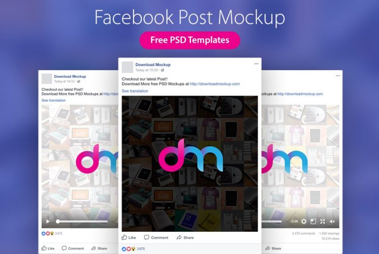 Facebook Post Mockup Templates PSD – Download PSD
