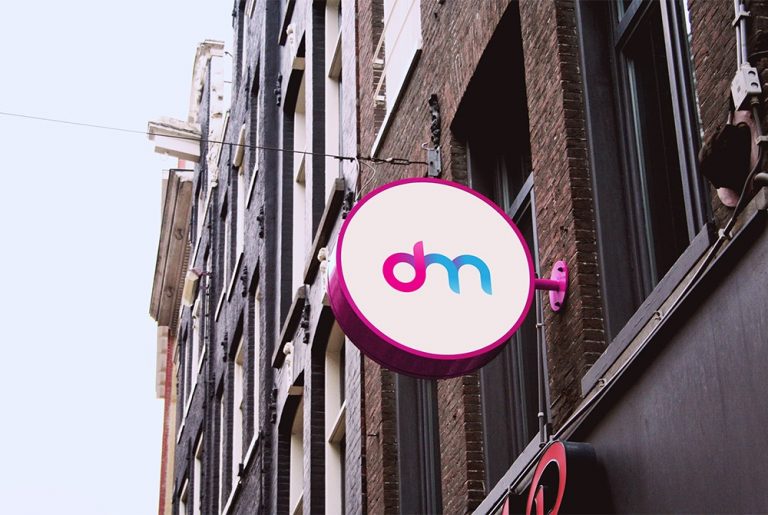Rounded Signboard Mockup PSD – Download PSD