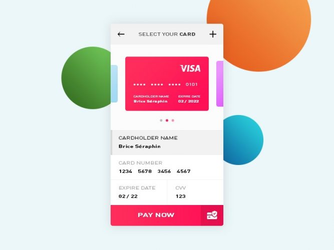 Credit Card Payment App UI PSD – Download PSD