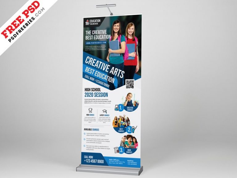 Education Roll up Banner Template PSD – Download PSD