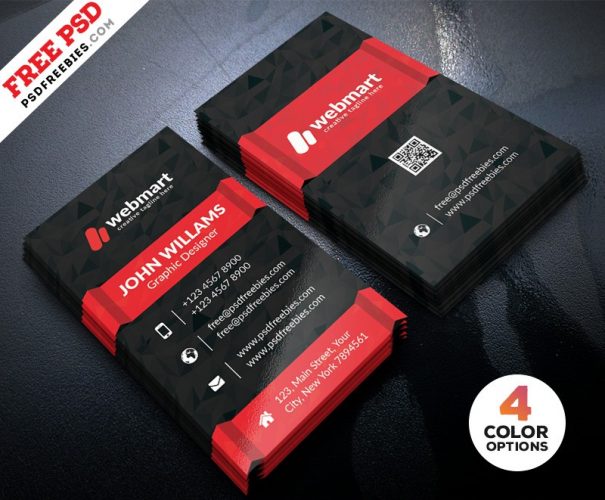 Dark Business Card Design Template PSD – Download PSD