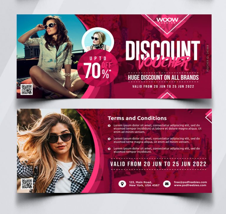 Free Discount Voucher Design Template – Download PSD