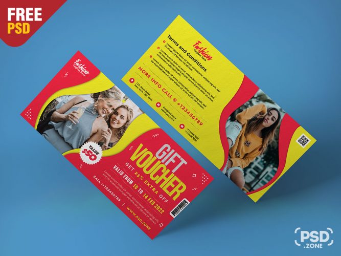 Fashion Store Gift Voucher Template – Download PSD