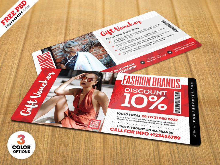 Free Gift Voucher Template Design – Download PSD