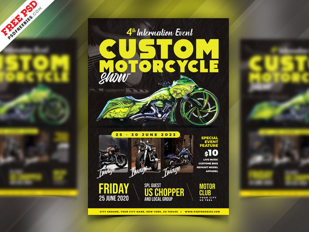 Motorcycle Event Flyer Design Template – Download PSD