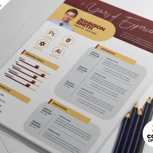 Creative Horizontal CV Resume Template PSD – Download PSD
