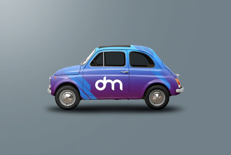Vintage Car Wrap Mockup Template – Download PSD