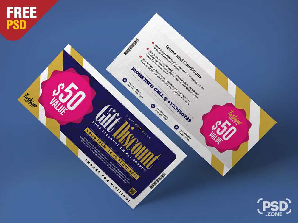 Fashion Store Gift Voucher Design Template – Download PSD