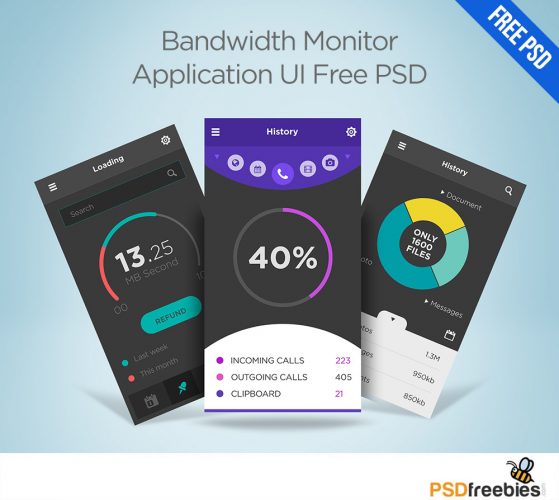 Bandwidth Monitor Application UI Free PSD – Download PSD