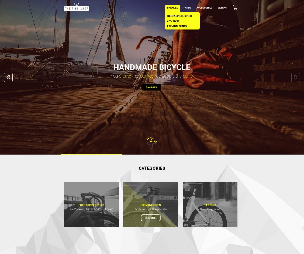 Bike Shop Free Website Template PSD – Download PSD