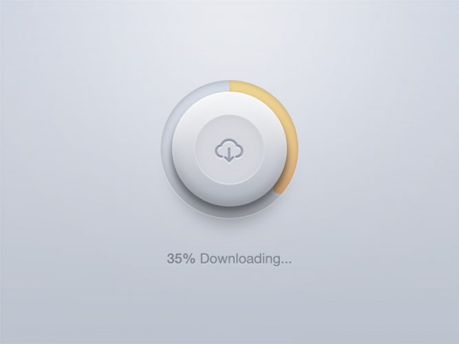 Circular Download Button PSD With Loader – Download PSD