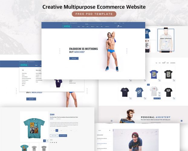 Creative Multipurpose Ecommerce Free PSD Template – Download PSD