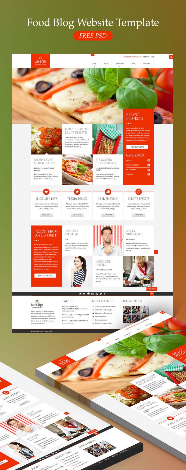 Food Blog Website Template Free PSD – Download PSD