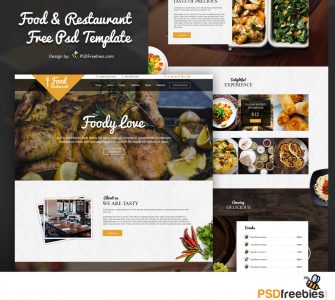 Food and Restaurant Website Free PSD Template – Download PSD