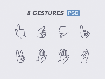 Hand Gestures Free PSD Icons – Download PSD