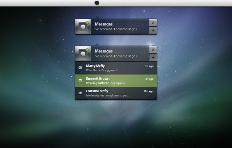 Messages Notification Box User Interface PSD – Download PSD