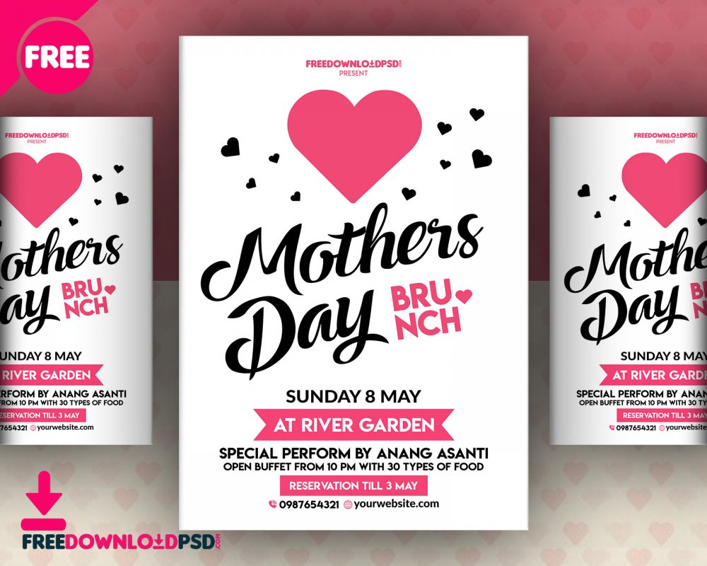 Mothers Day Invitation Flyer Free PSD – Download PSD