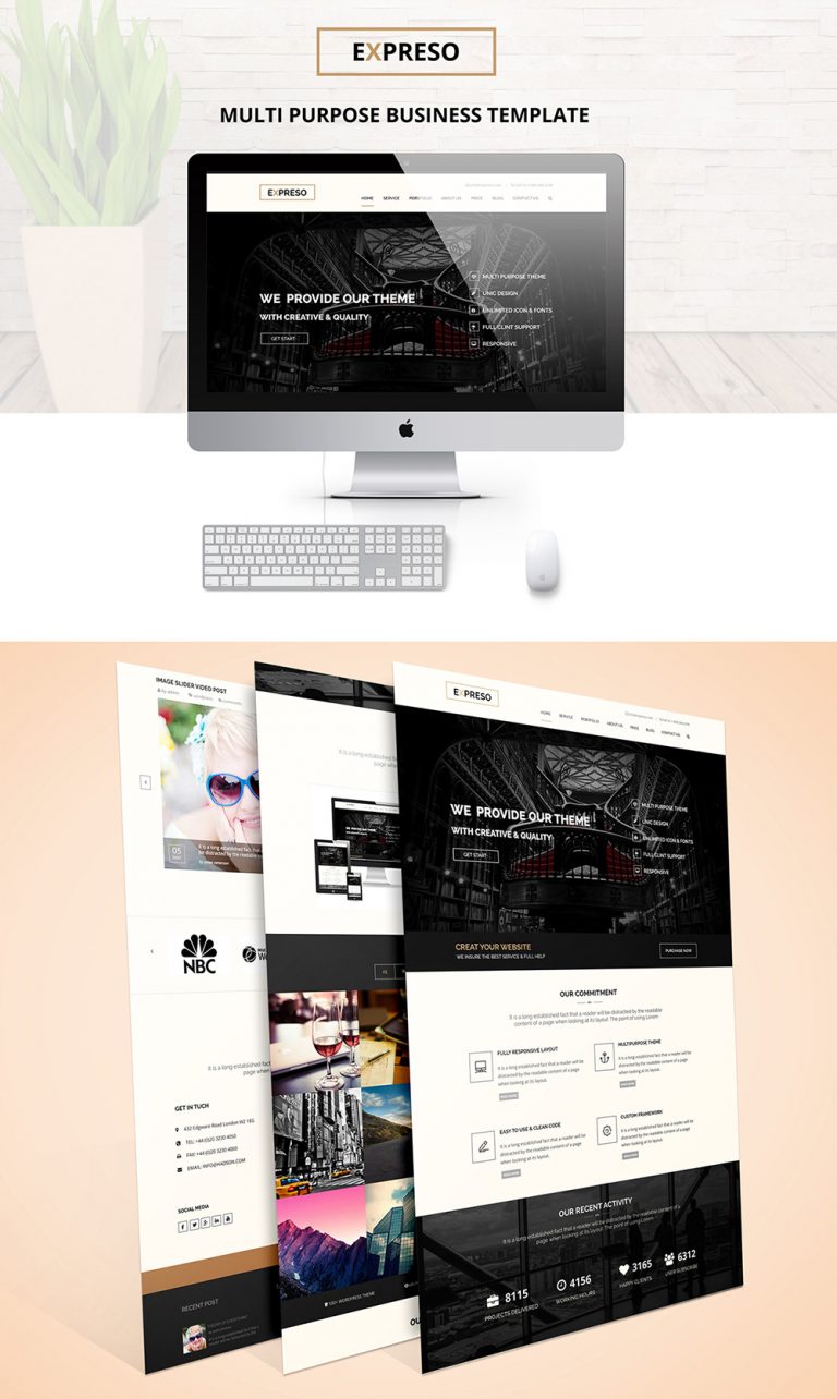 One Page Multipurpose Business Template Free PSD – Download PSD