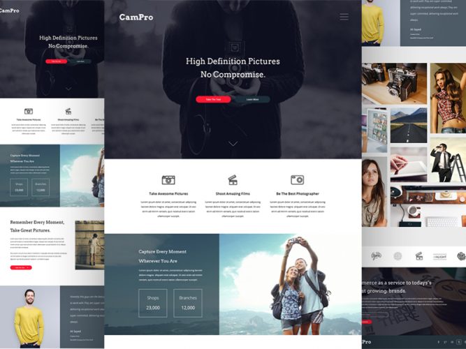 Professional Camera Website Free Template PSD – Download PSD