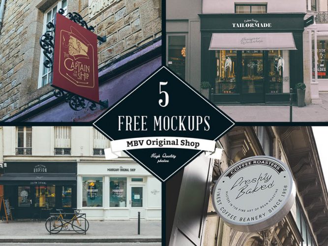 Shop Signboard Mockups Template PSD – Download PSD