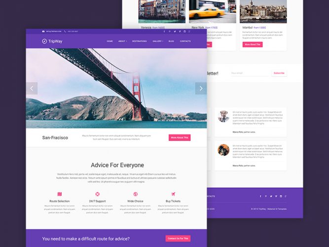 Travel Website Blog Free PSD Template – Download PSD