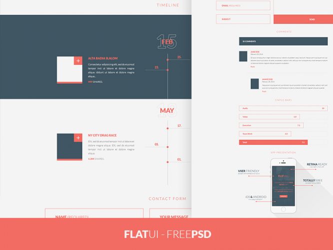 Web Flat UI Elements Kit PSD – Download PSD