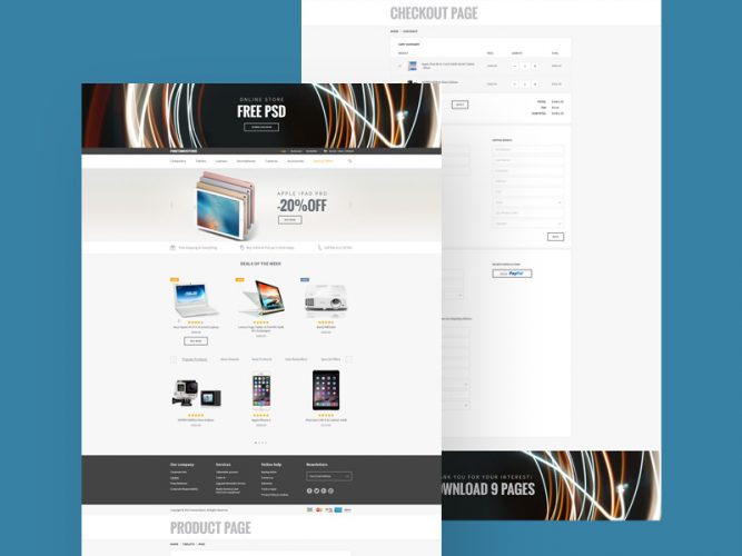 eStore eCommerce Website Template Free PSD – Download PSD