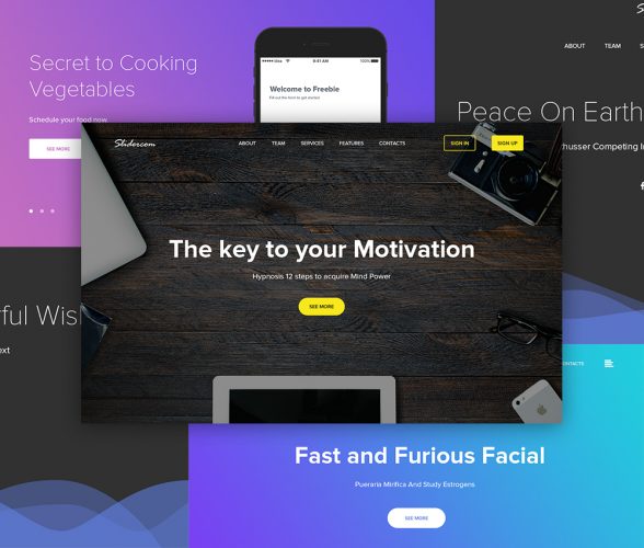 Hero Header Scene Templates Free PSD – Download PSD