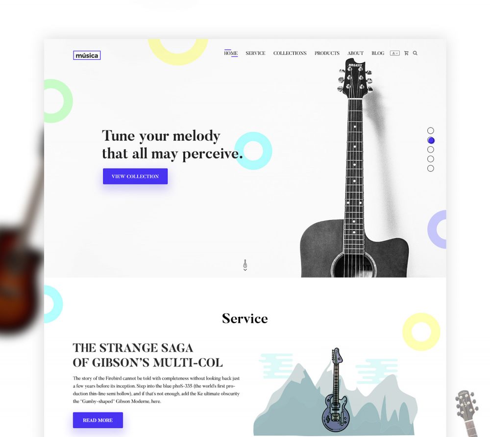 Music Shop Website Template Free PSD – Download PSD