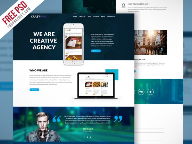 Creative Agency Website Template Free PSD – Download PSD