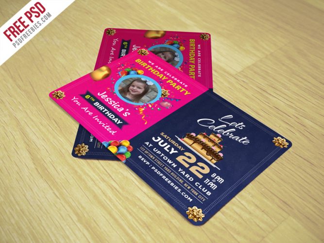 Birthday Invitation Card Template Free PSD – Download PSD