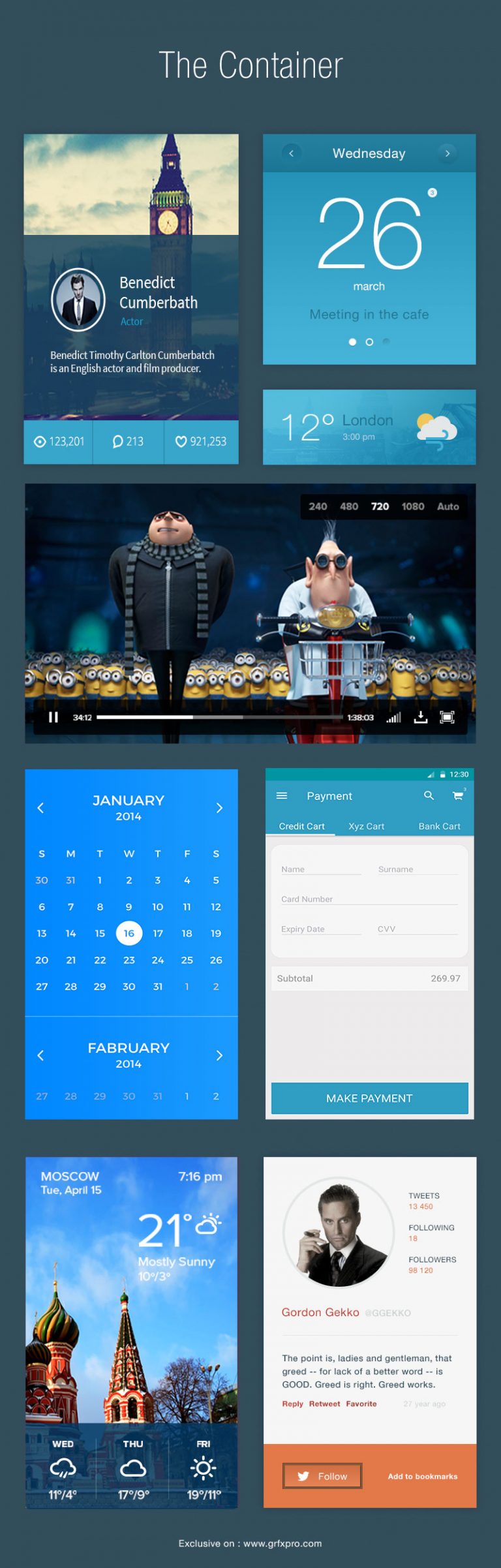 Container UI Kit Free PSD – Download PSD