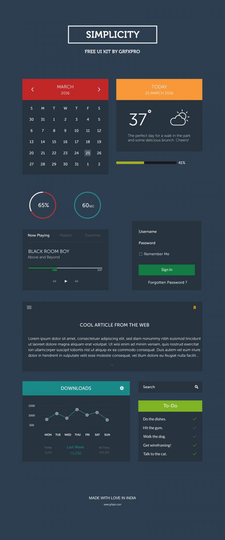 Simplicity UI Kit Free PSD – Download PSD