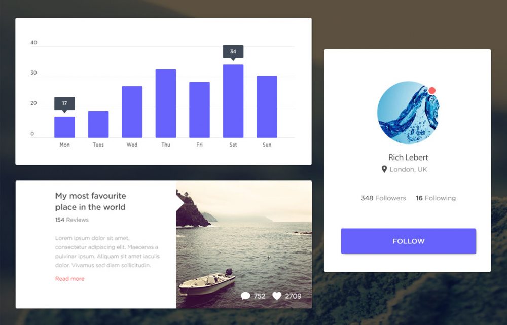 Purple Flat User Interface Widgets Free PSD – Download PSD