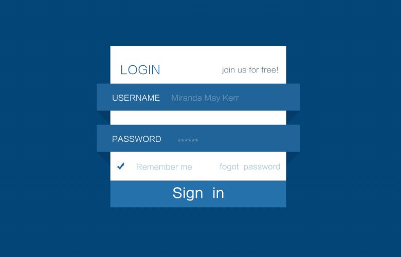 User Account Login Form UI Free PSD – Download PSD