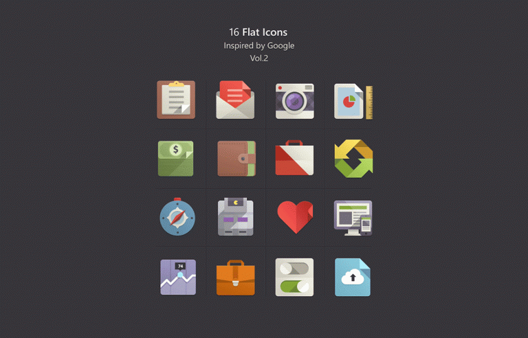 Google Material Style Flat Icons Free PSD – Download PSD