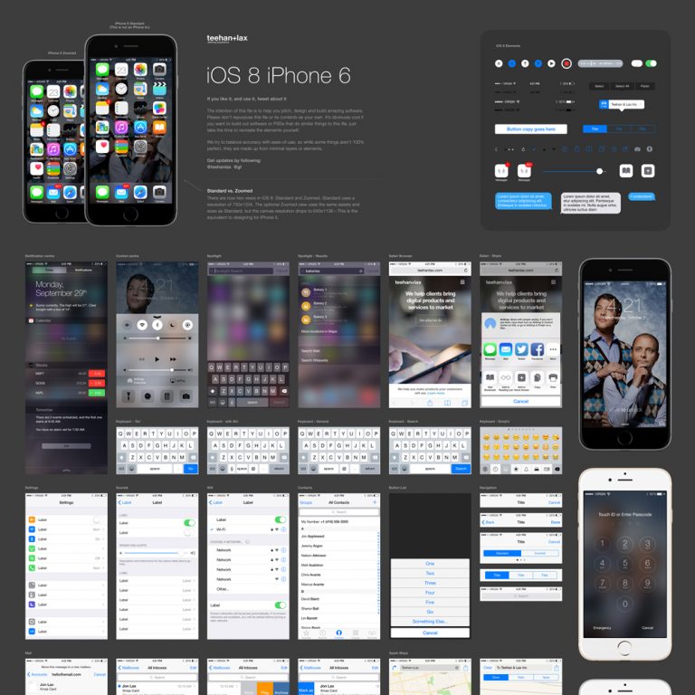IOS 8 GUI Element Kit Free PSD – Download PSD