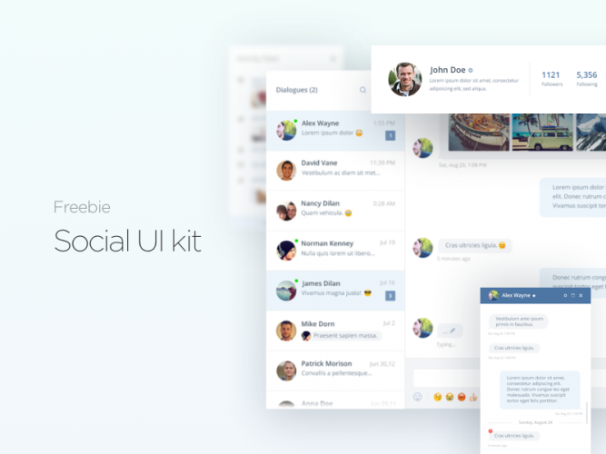 Social Media UI Kit Free PSD – Download PSD
